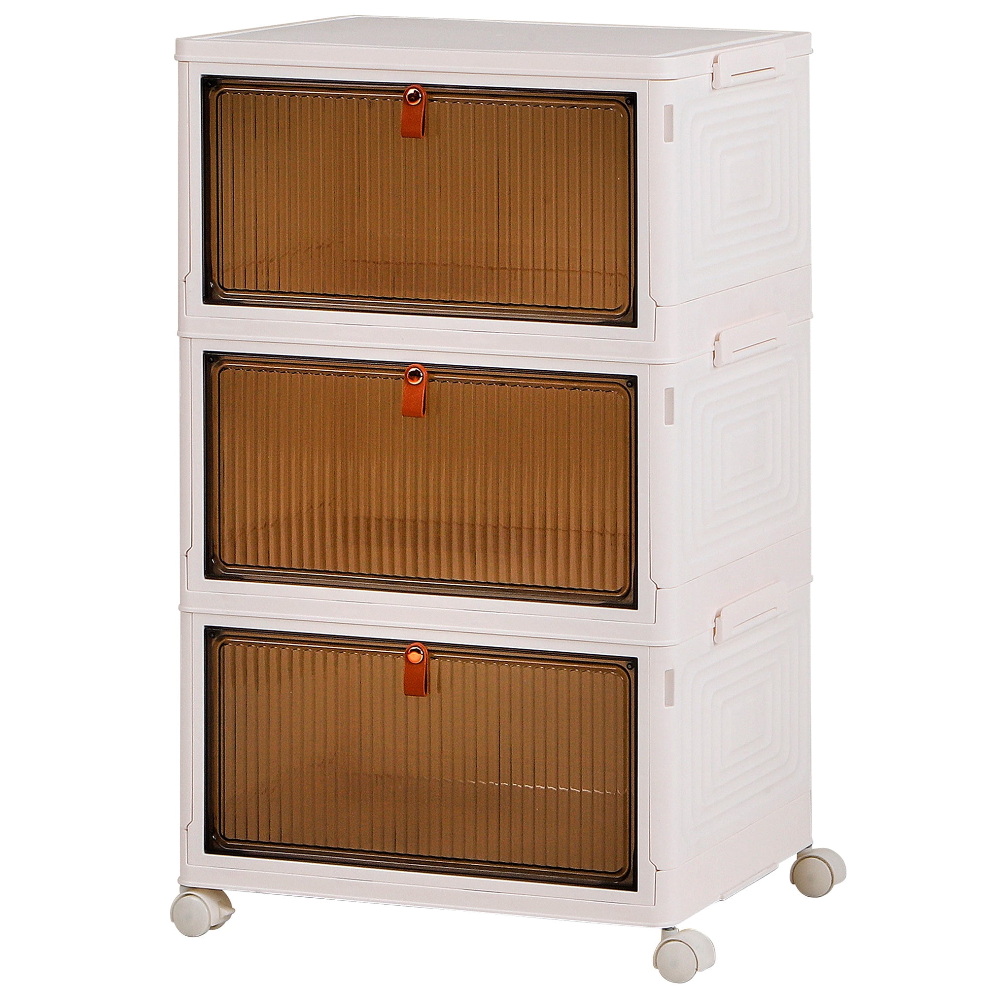 VECELO 3 Tier Plastic Storage Bins with Lid, Stackable Storage ...