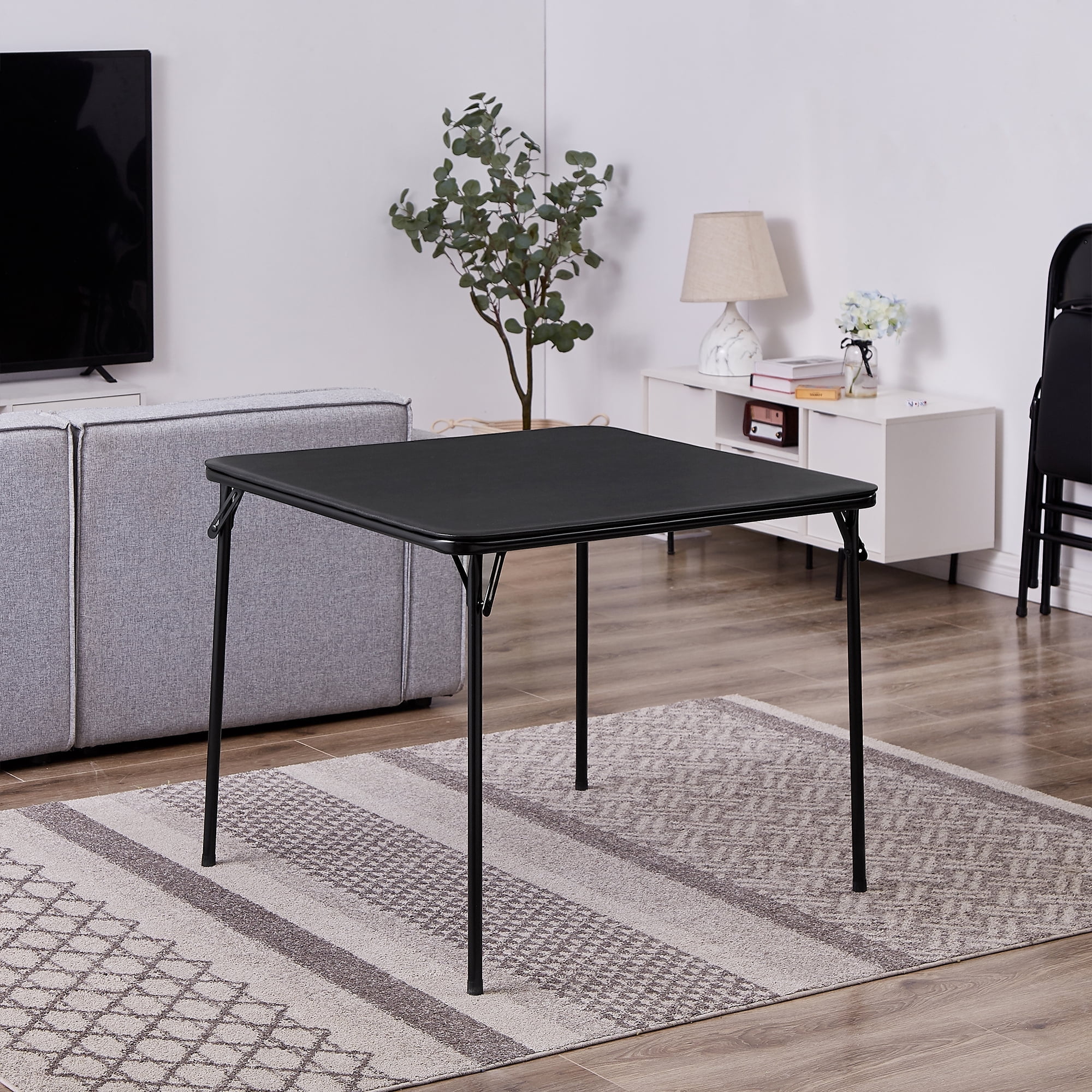 VECELO 33.8" Square Folding Multipurpose Card Table with Padded Vinyl ...