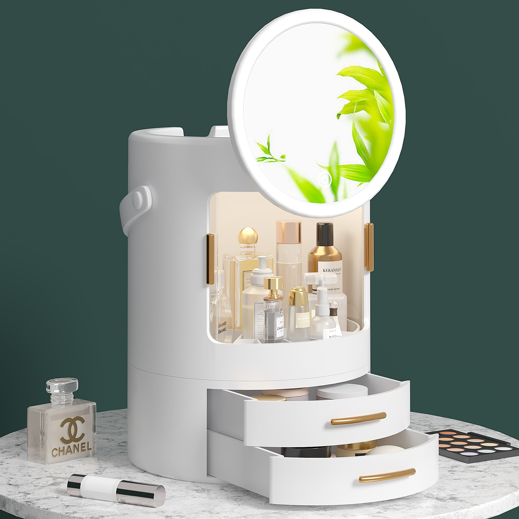 VECELO 360 Rotating Makeup Organizers, Desktop Cosmetic Storage Box ...