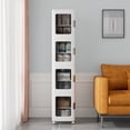 VECELO 4-Tier Narrow Storage Cabinet, Folding Stackable Box Organizer ...