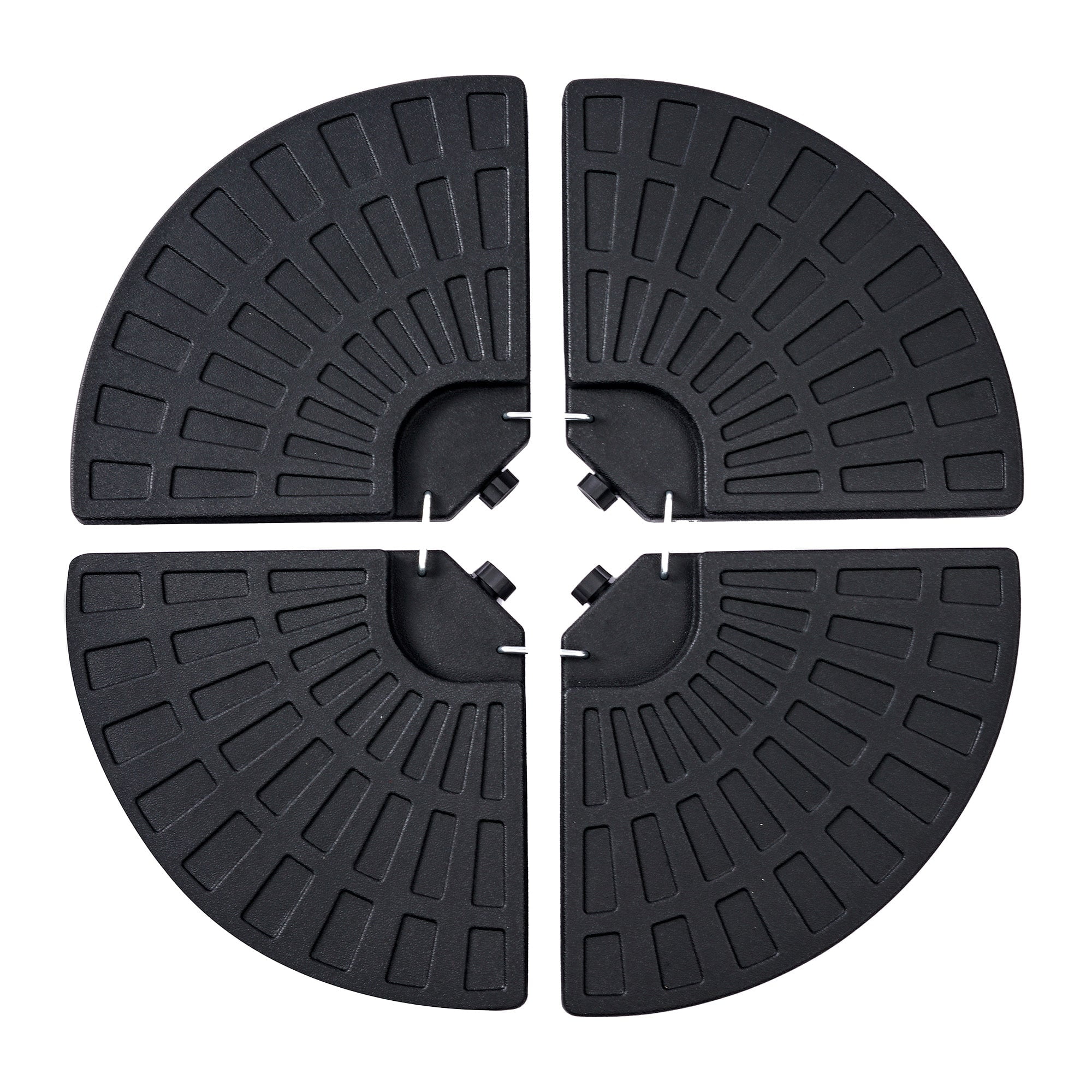 VECELO 4PCS Heavy-Duty Cantilever Umbrella Base, Water or Sand Filled ...