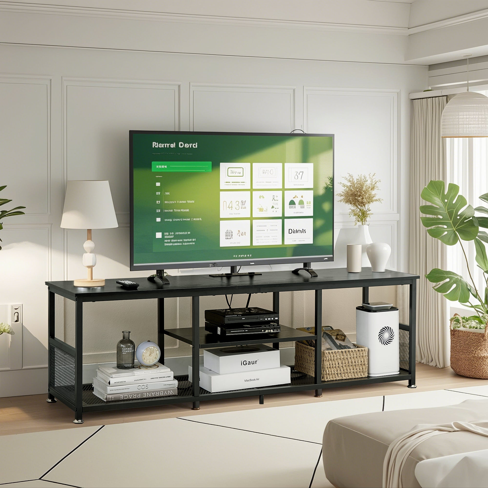 VECELO 55 Inch TV Stand for Living Room, TV Media Console Table for TVs ...