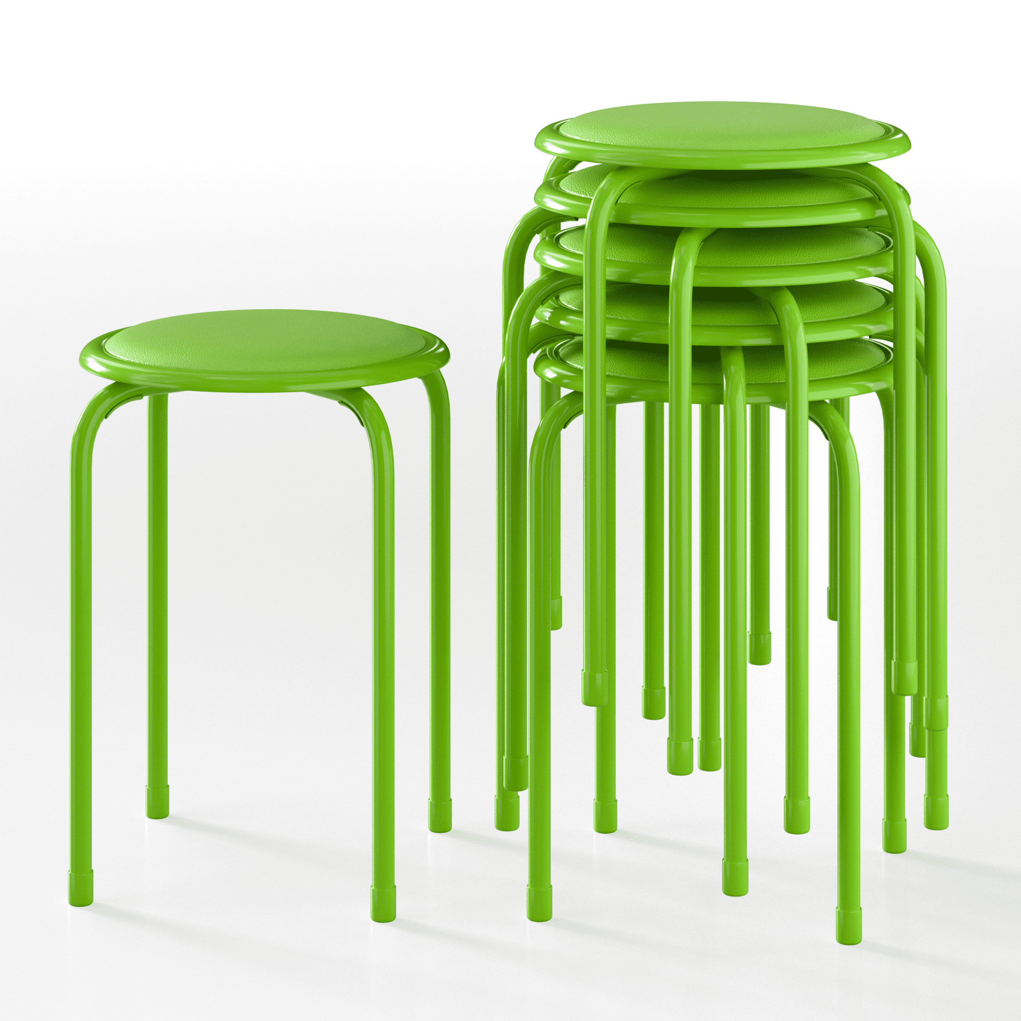 VECELO 6-Piece Stacking Steel Stools, Portable Stackable Stools with ...