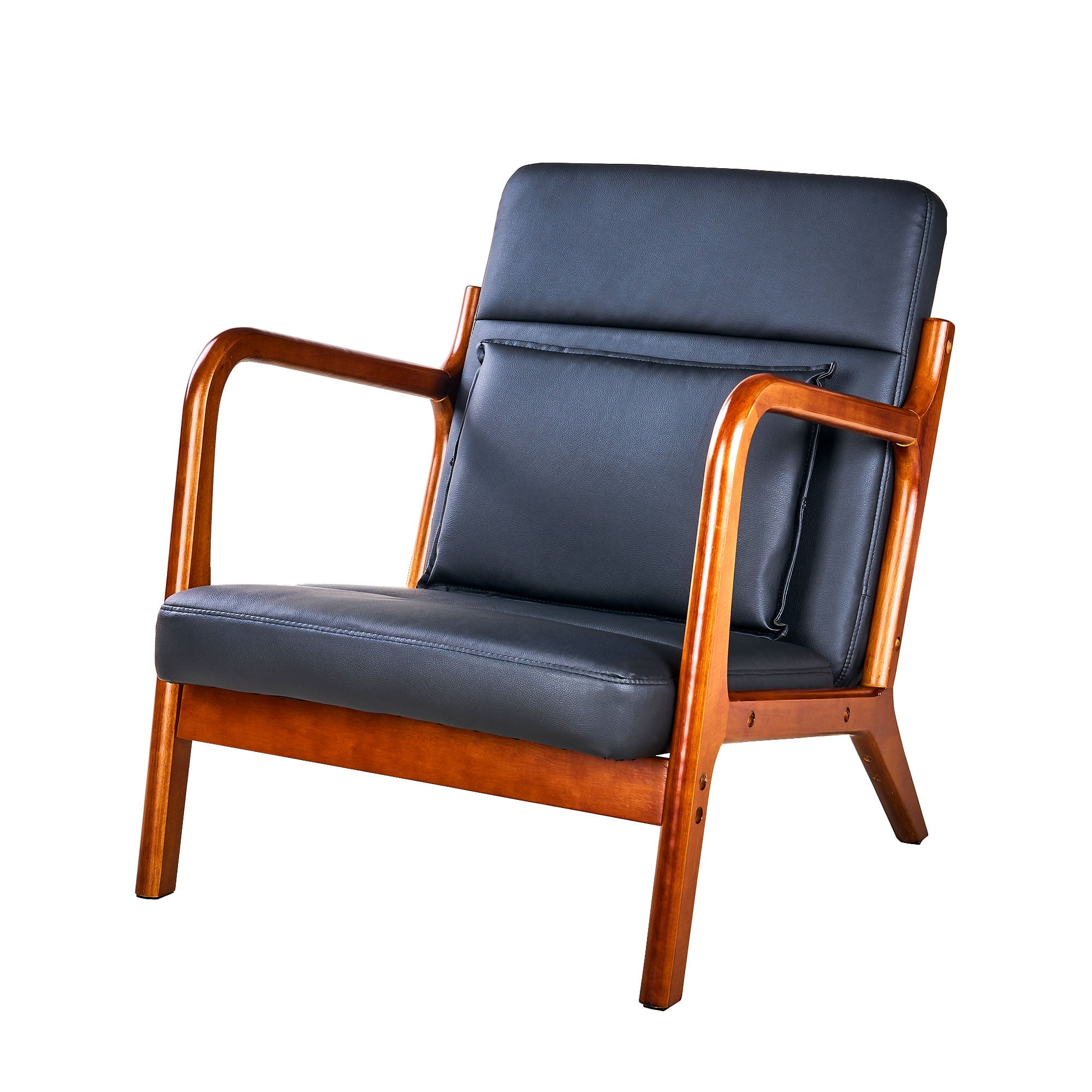 VECELO Accent Chair, Mid-Century Modern Chair with Lumbar Support ...