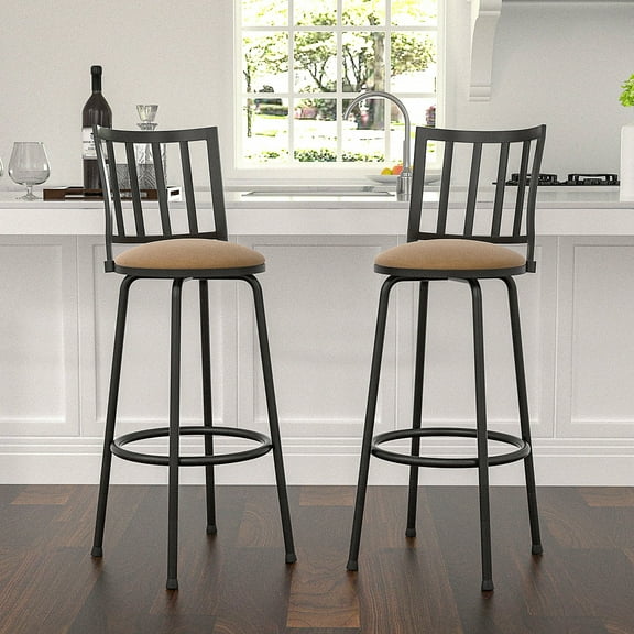 Brage Living Bar Stools Set of 2, Adjustable Height Swivel Bar Stools ...