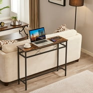 VECELO 39.2" Console Table with Charging Station, Narrow Sofa Table ...