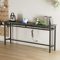 VECELO Console Table with Power Outlet & USB Port, 39.4" Narrow Sofa ...