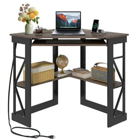 White Triangle Corner Desk, Office/Computer/Writing Desk for Student ...