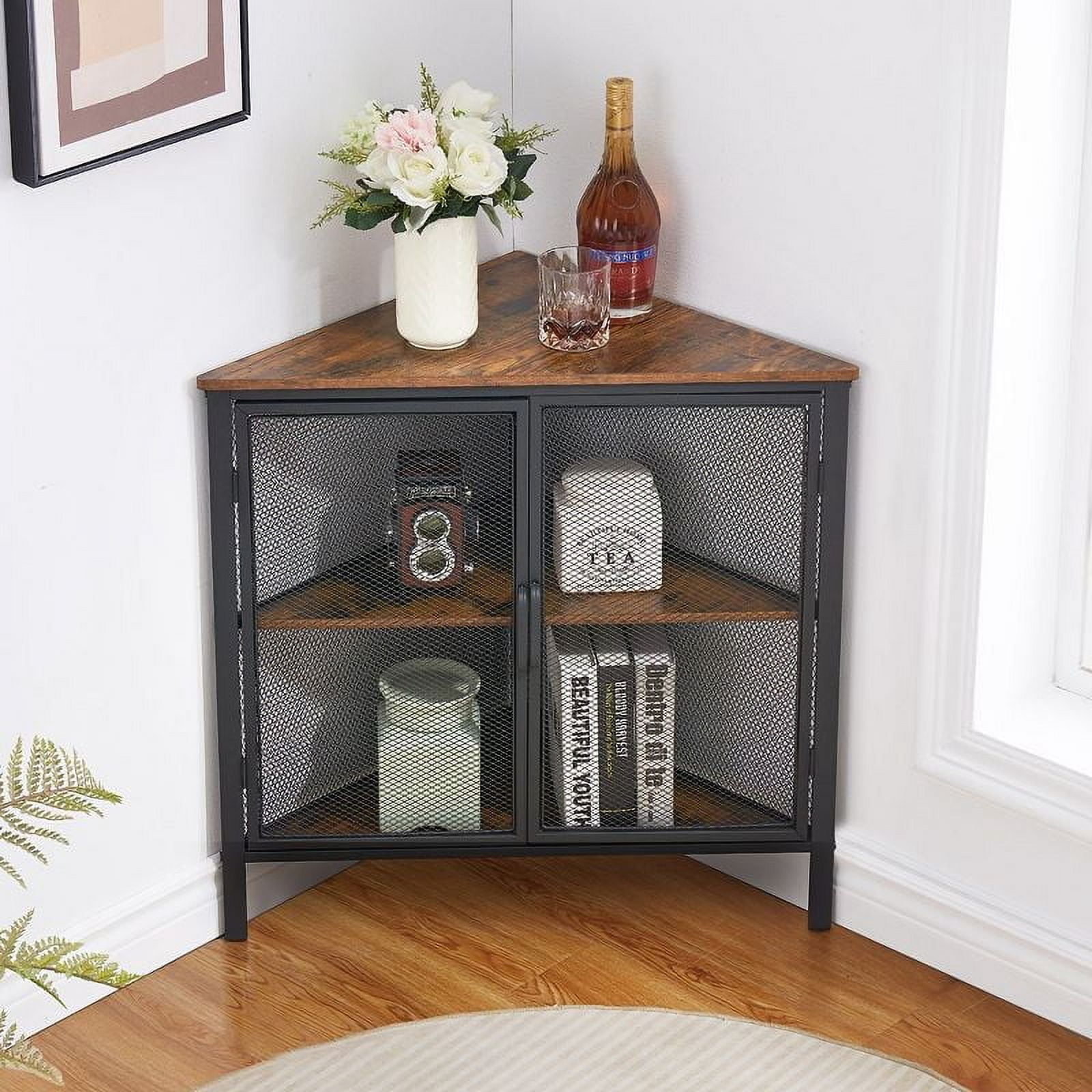 VECELO Corner Shelf Organizer, 3-Tier Display Shelves with Protection ...