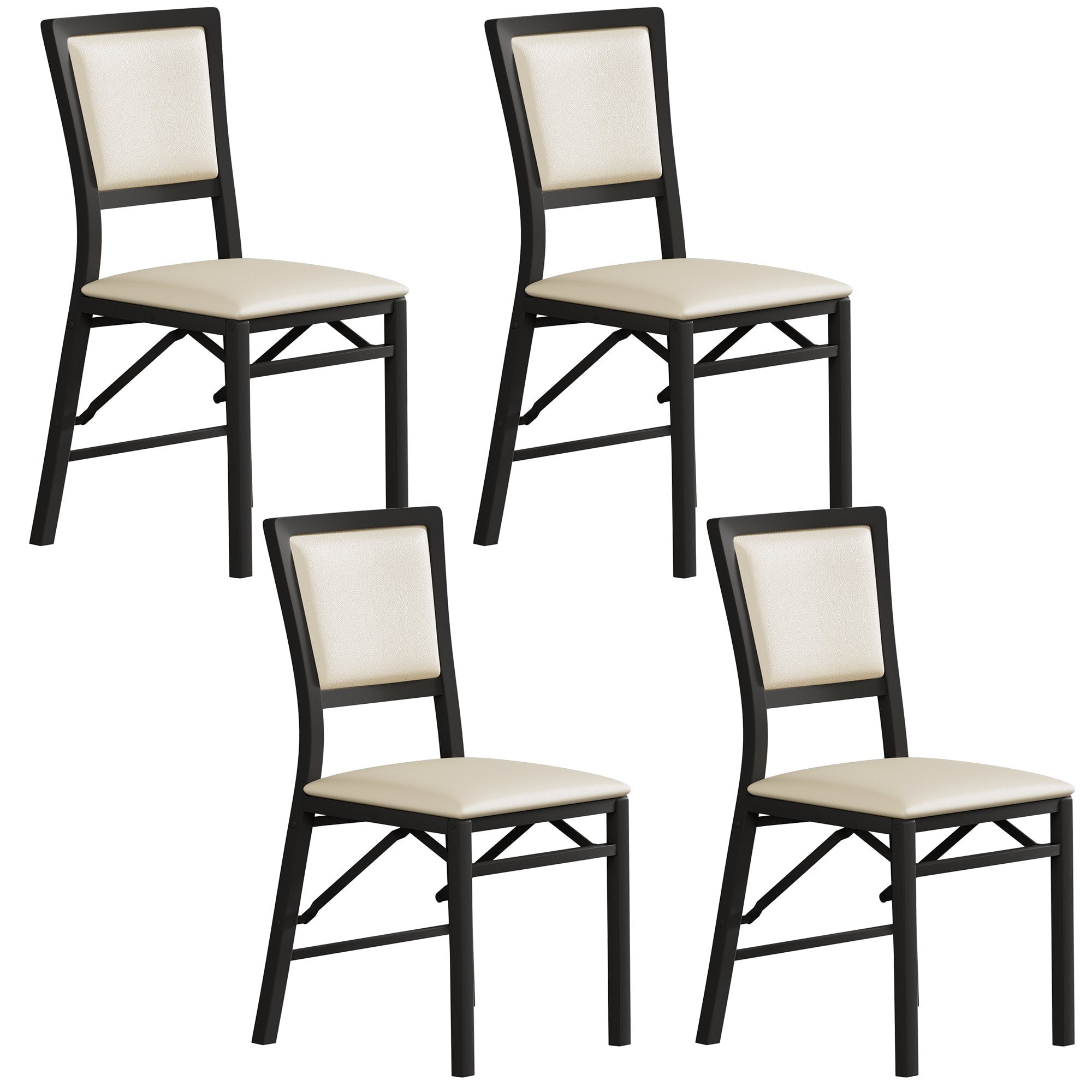 VECELO Dining Chairs Set of 4, Space-Saving and No Assembly, High Back ...