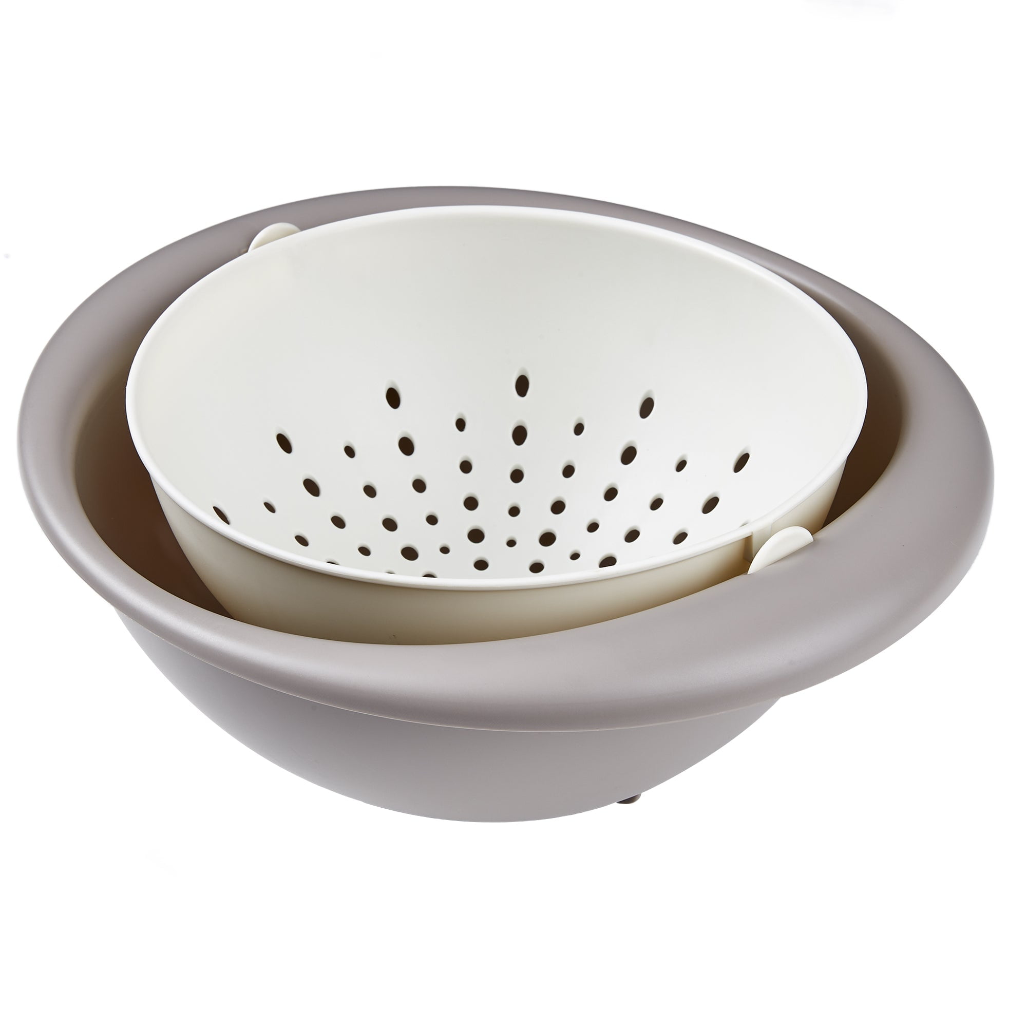 VECELO Double-layer Draining Basket, Plastic 2 in 1 Kitchen Round ...