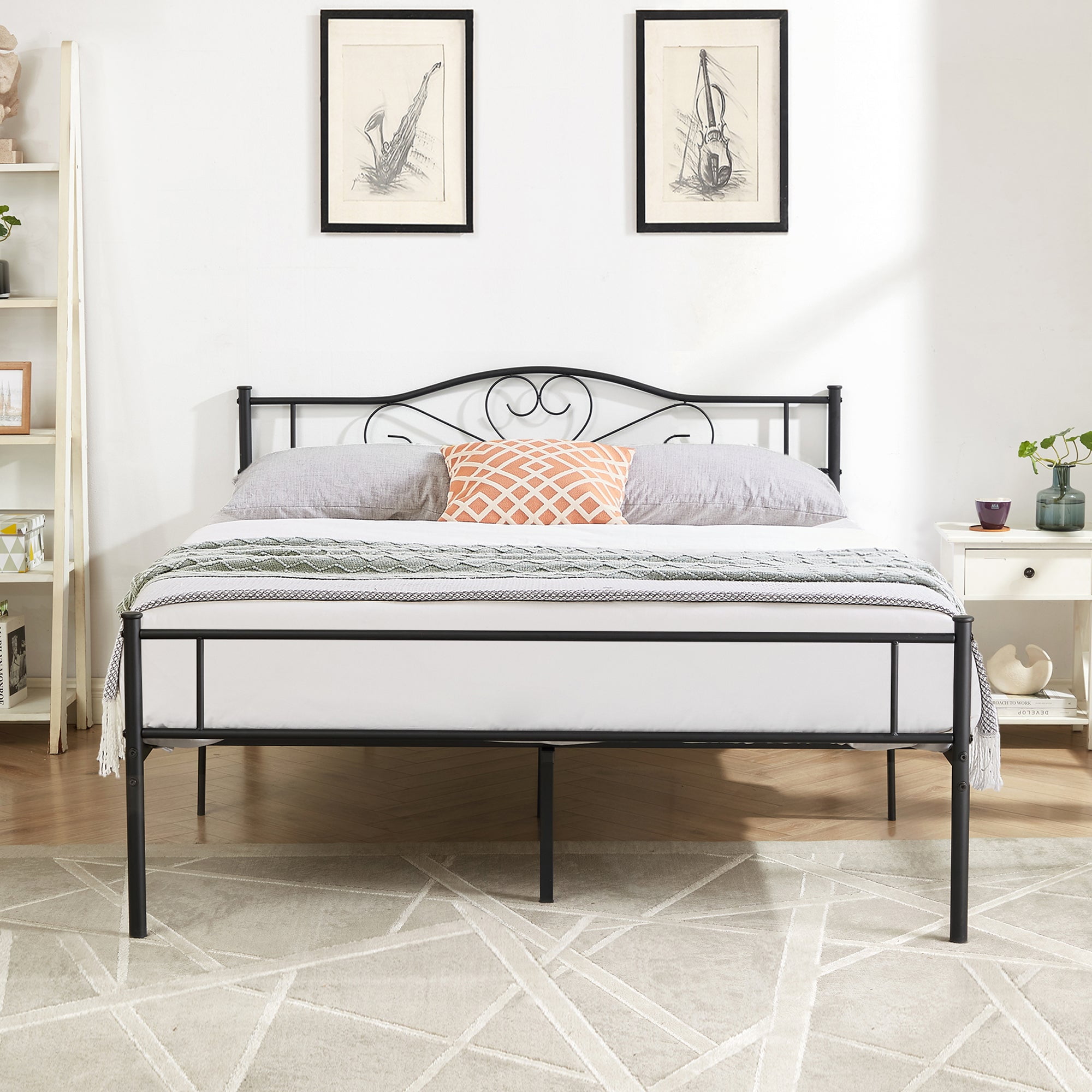 Full Metal Bed Frame With Headboardnull