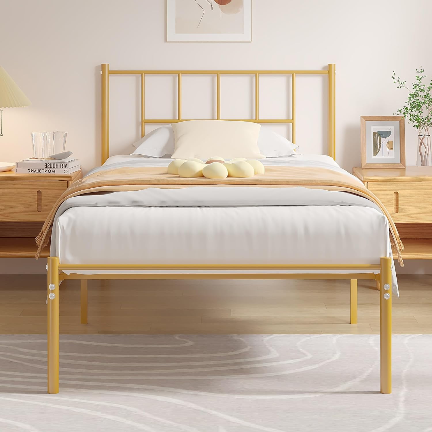 VECELO Full Size Bed Frame, Metal Platform Mattress Foundation/Box ...