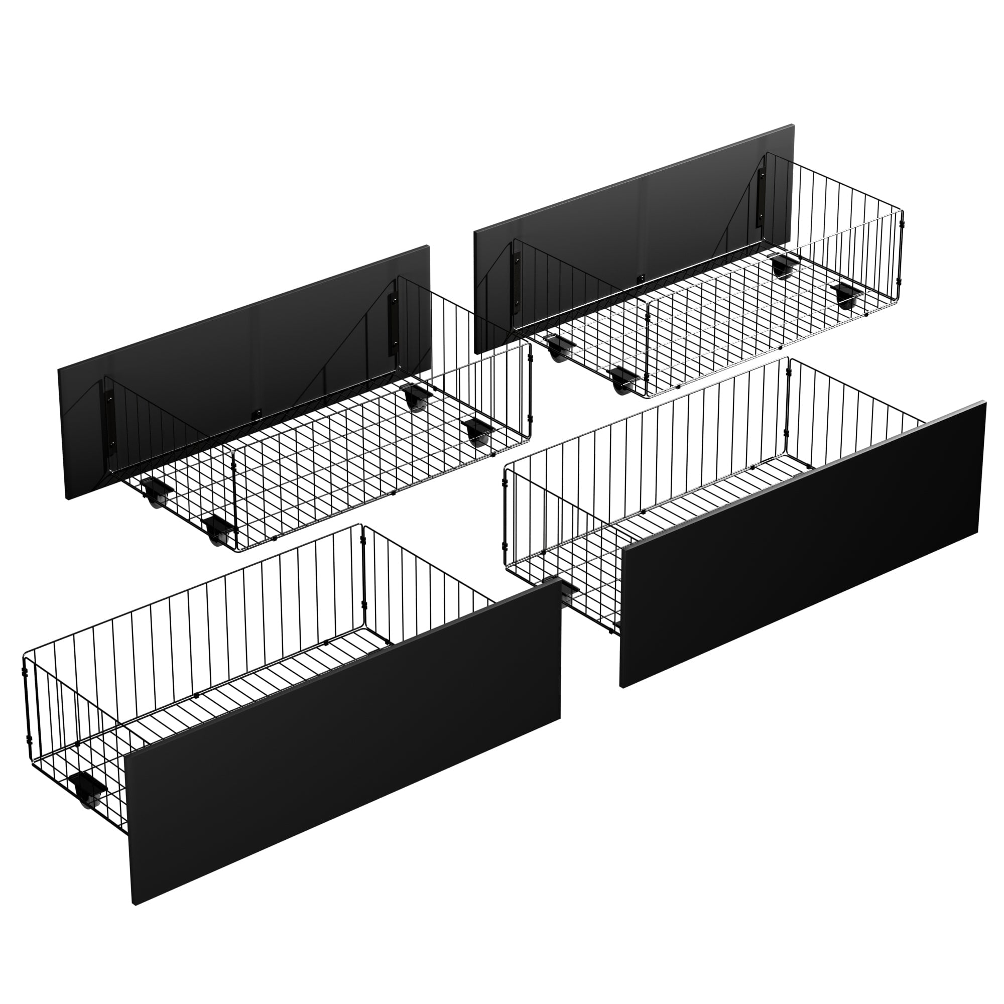 VECELO Full Size Underbed Storage Drawers, Set of 4, Black - Walmart.com