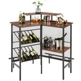 VECELO 3 Tier L-Shaped Bar Cabinet with Storage, Wine Rack for Living ...