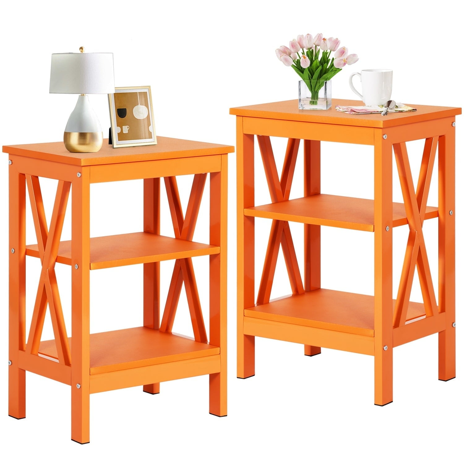 VECELO Javlergo Set of 2 Nightstand Bedside Table, Modern Small Side ...