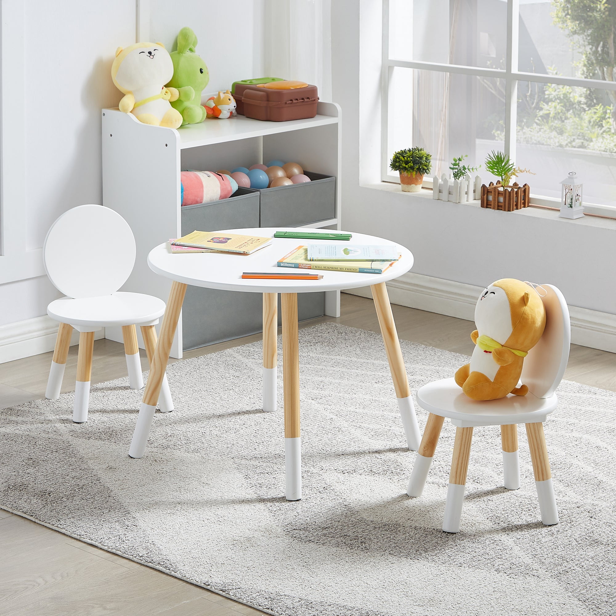 VECELO Kids Table and Chairs Set, Toddler Table and Chair Set for Kids ...