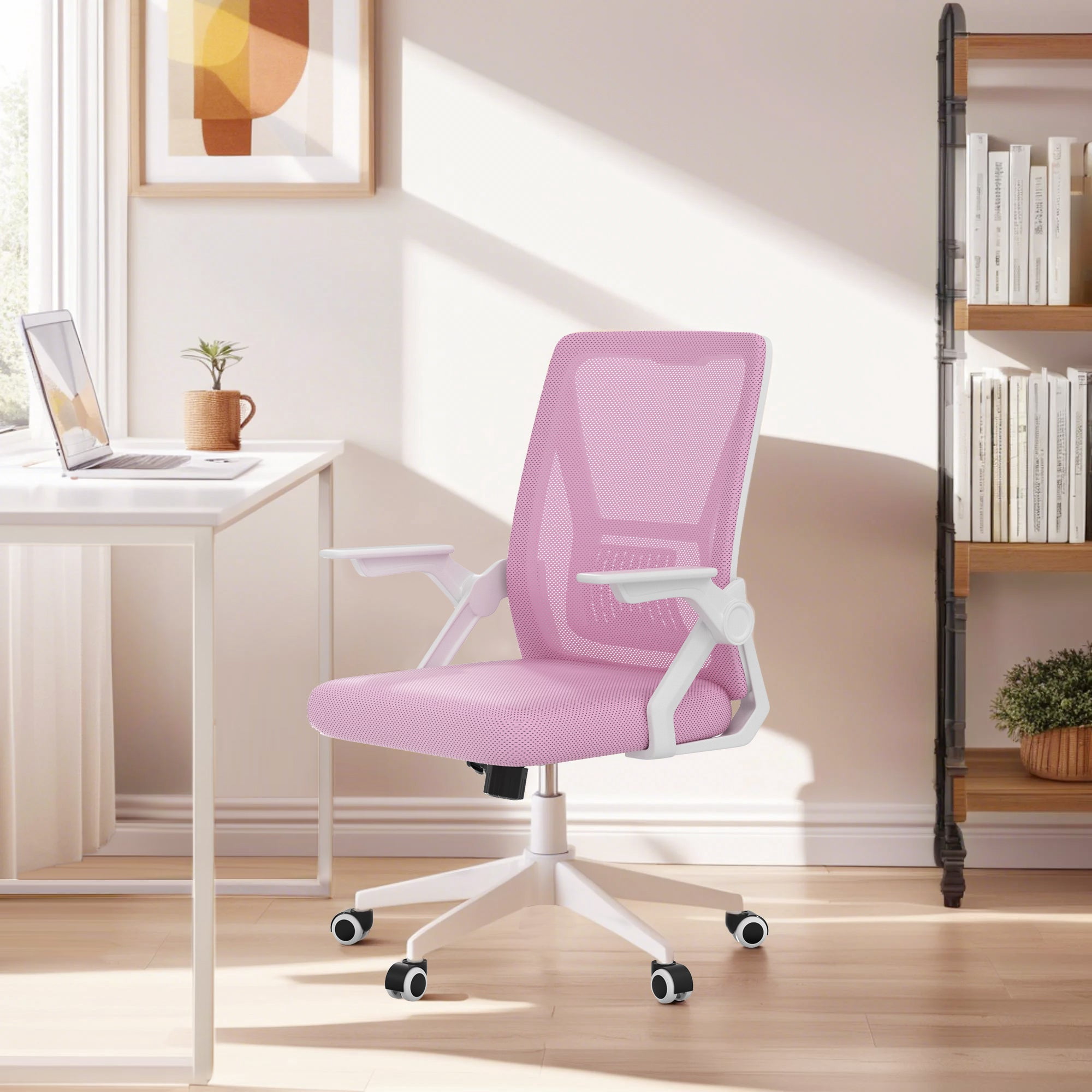 VECELO Mesh Office Chair, Mid-Back Swivel Adjustable Ergonomic Home ...