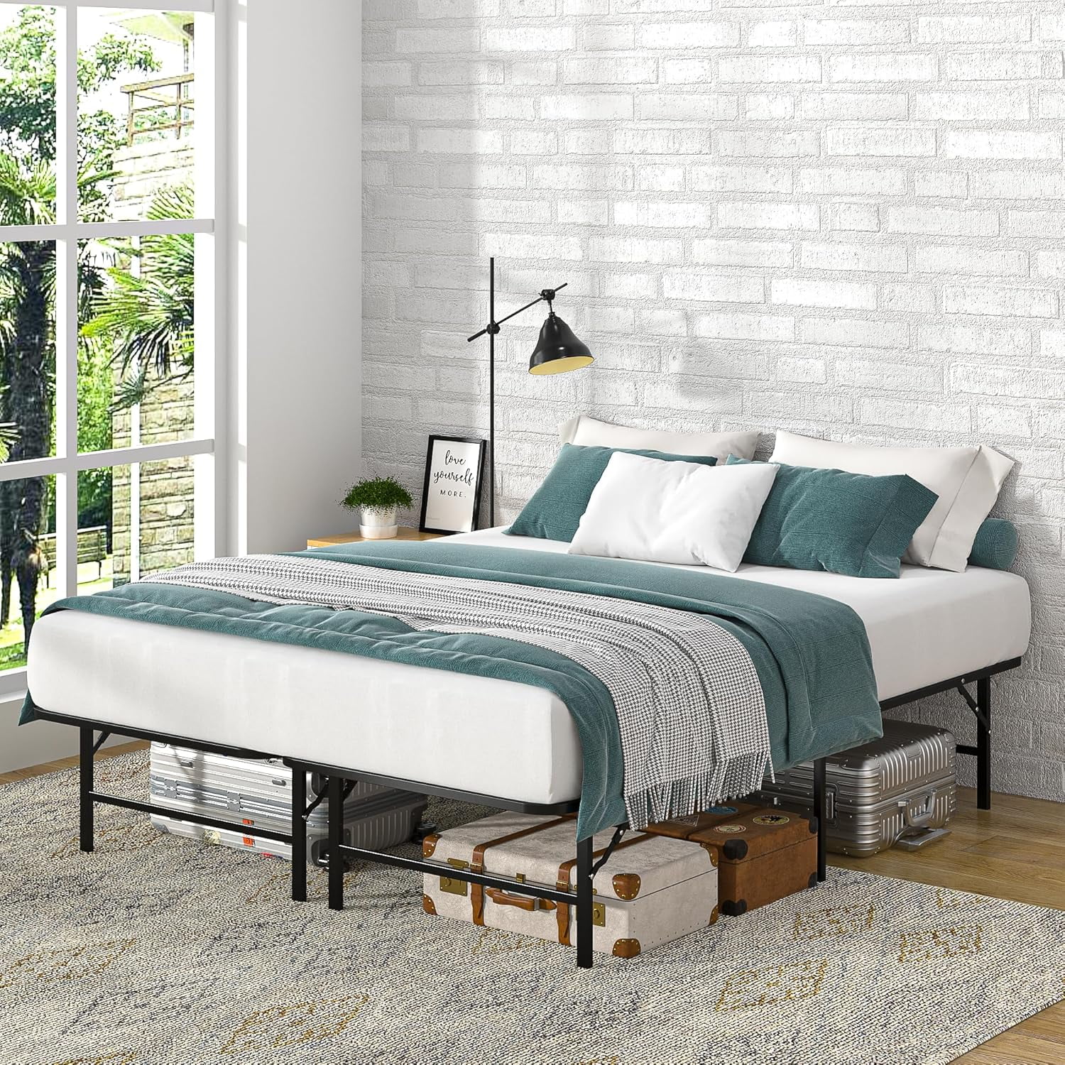 VECELO Metal Folding Bed Frame, No Tools Required, Platform Mattress ...