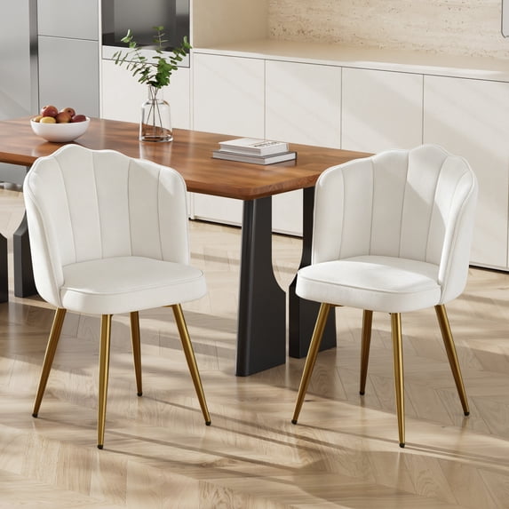 VECELO Modern Velvet Dining Chairs Set of 2, Upholstered Kitchen Chairs ...