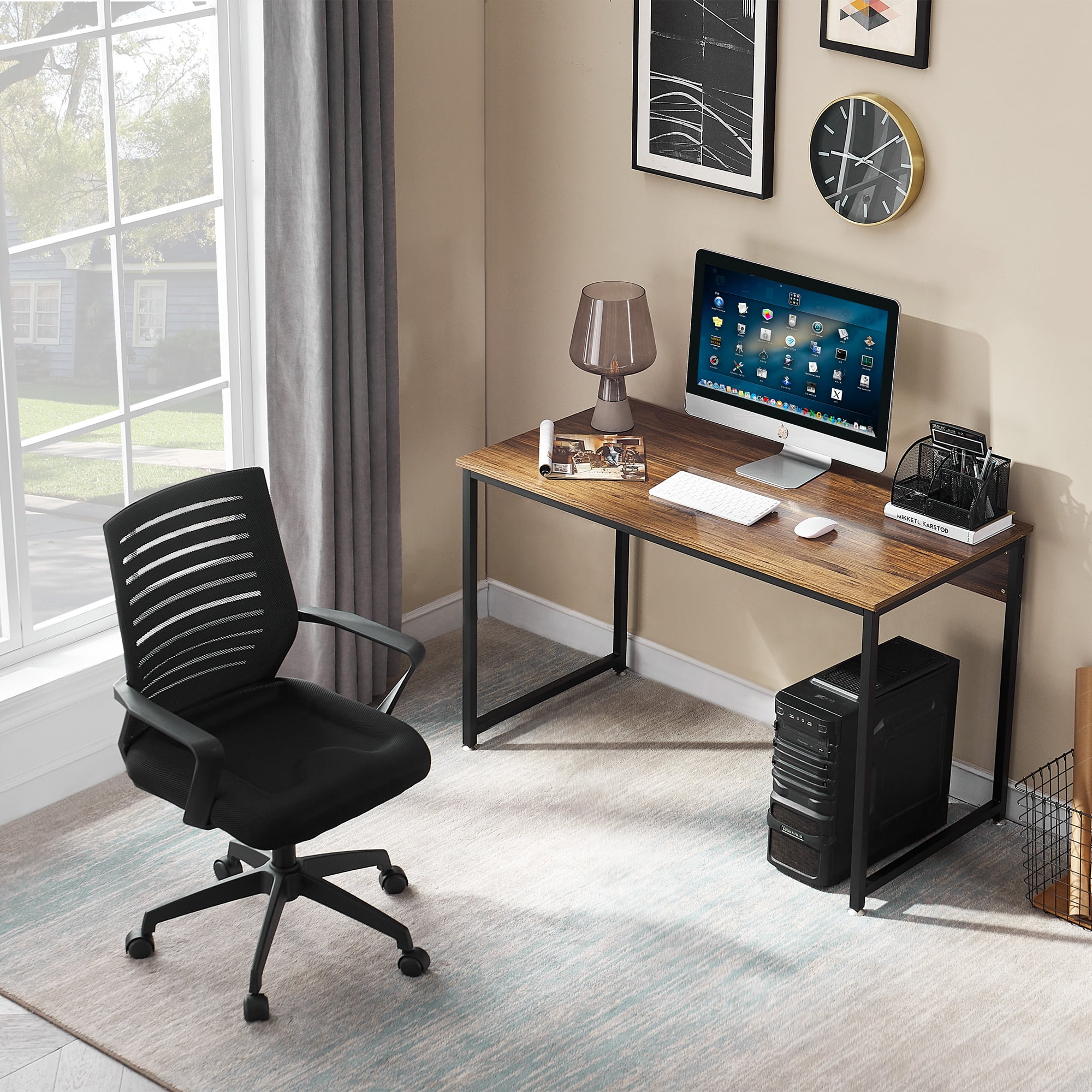 VECELO Rectangular Computer Office Writing Desk Modern Easy Assemble ...