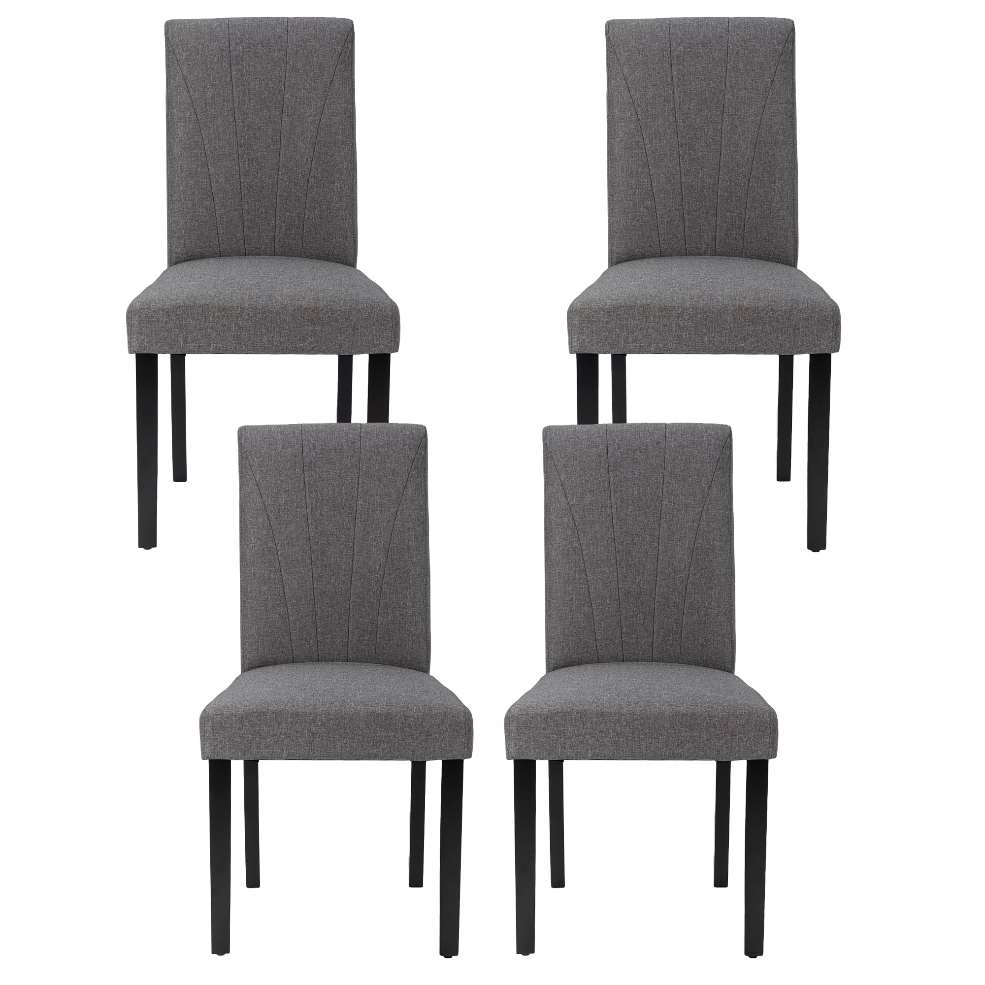 VECELO Set of 4 Upholstered Dining Chairs, Modern Fabric Dining Room ...