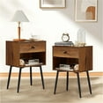 VECELO Modern Bedside Night Stands, Set of 2 with Drawer, Mid-Century ...
