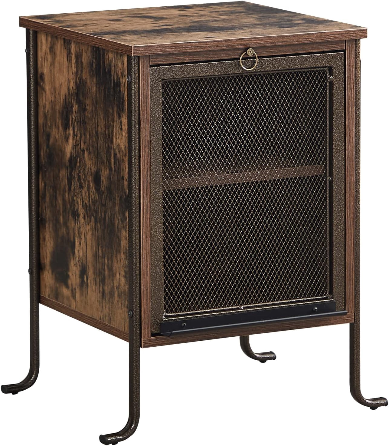 VECELO Side/End Table with Pull-Out Tray and 2 Tier Storage Shelf for ...