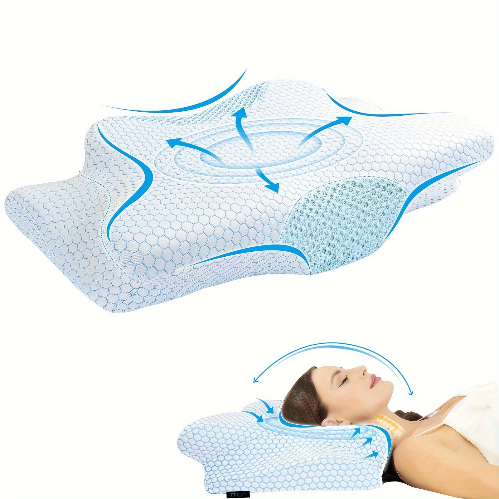 VECPIO Cervical Pillow Beauty Sleeping Cooling Pillow For Side Sleep ...