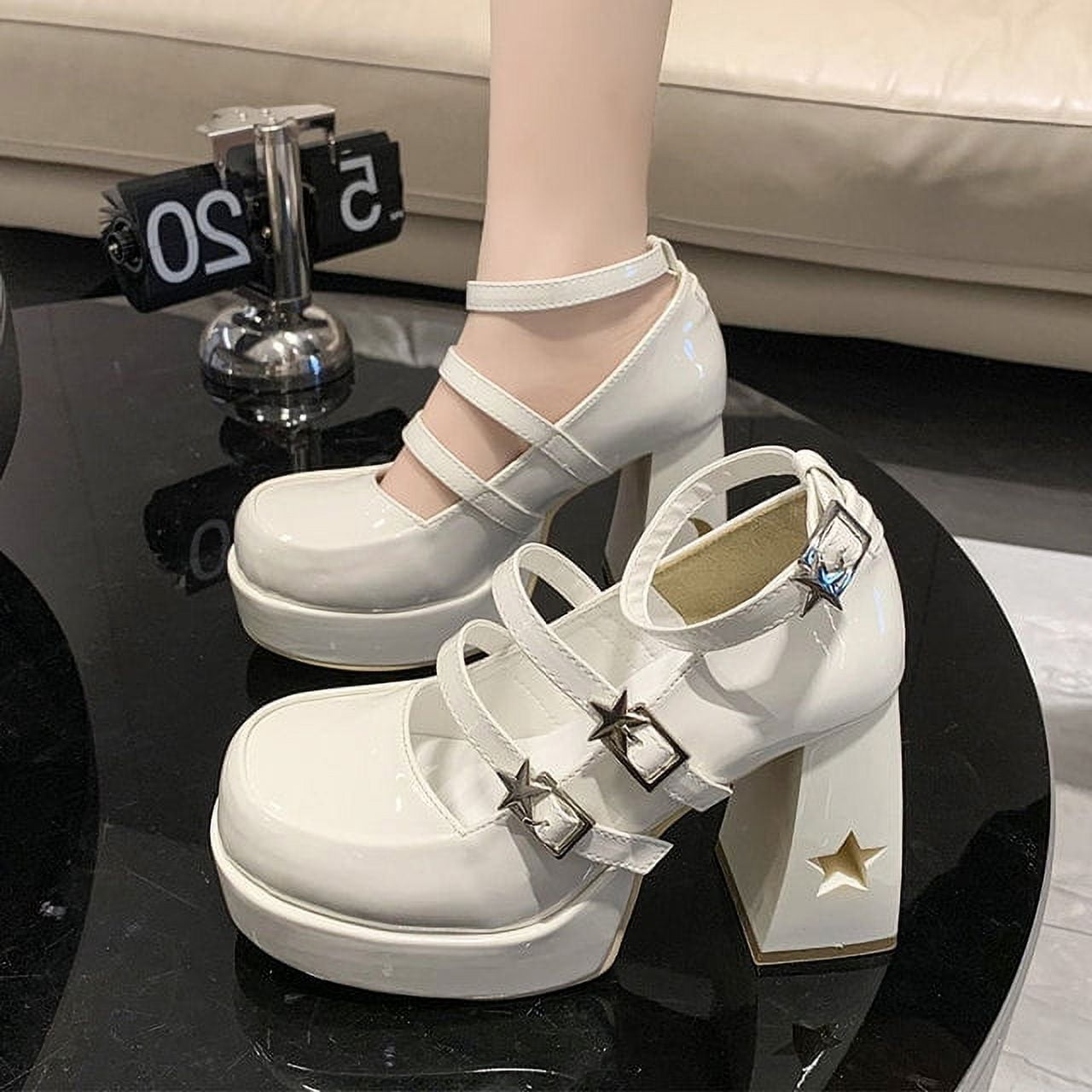 VECPIO Chunky Platform High Heels Pumps Women 2023 Spring Punk Thick ...