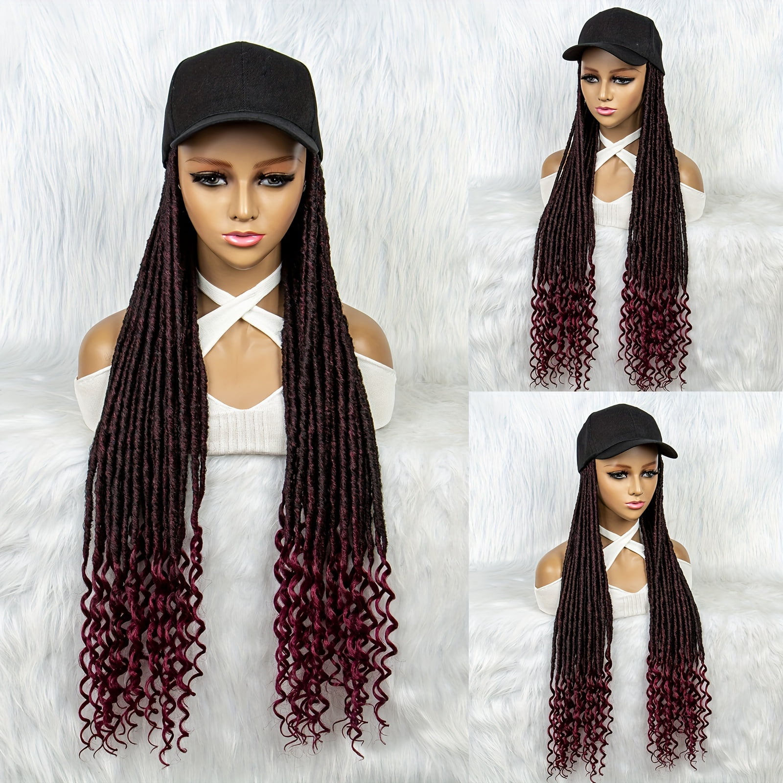 VECPIO Density Curly Wave Ombre Long Braids Wig - Beginners Friendly ...