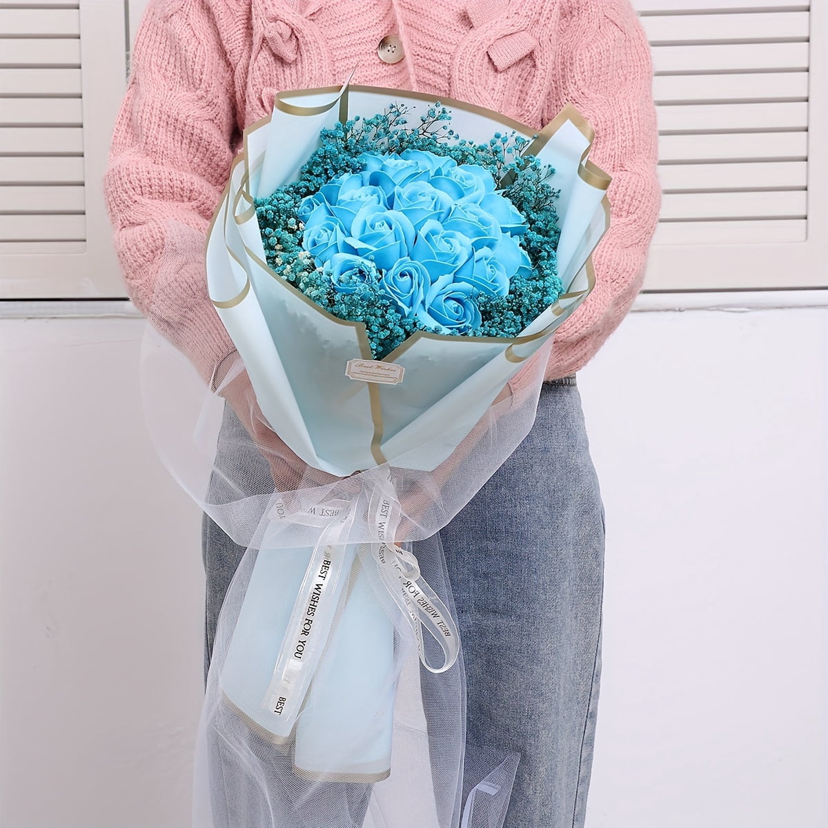 VECPIO Eco-Friendly Handcrafted Oversized Fairy Yarn & Soap Rose ...