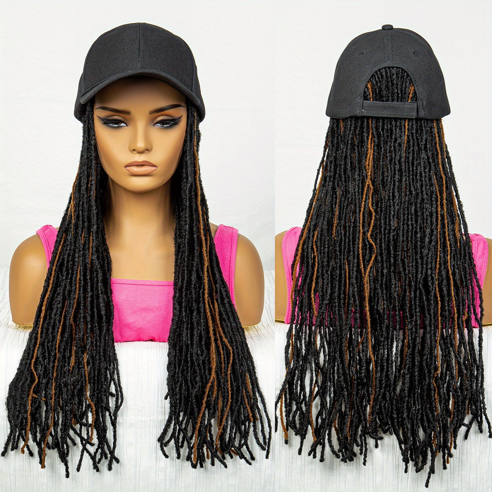 VECPIO Hat Wigs 22 Inch Long Dreadlocks Wigs With Baseball Cap ...