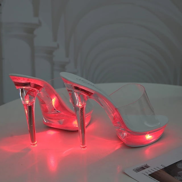 VECPIO Light Up Glowing Shoes Woman Luminous Clear Sandals Women ...