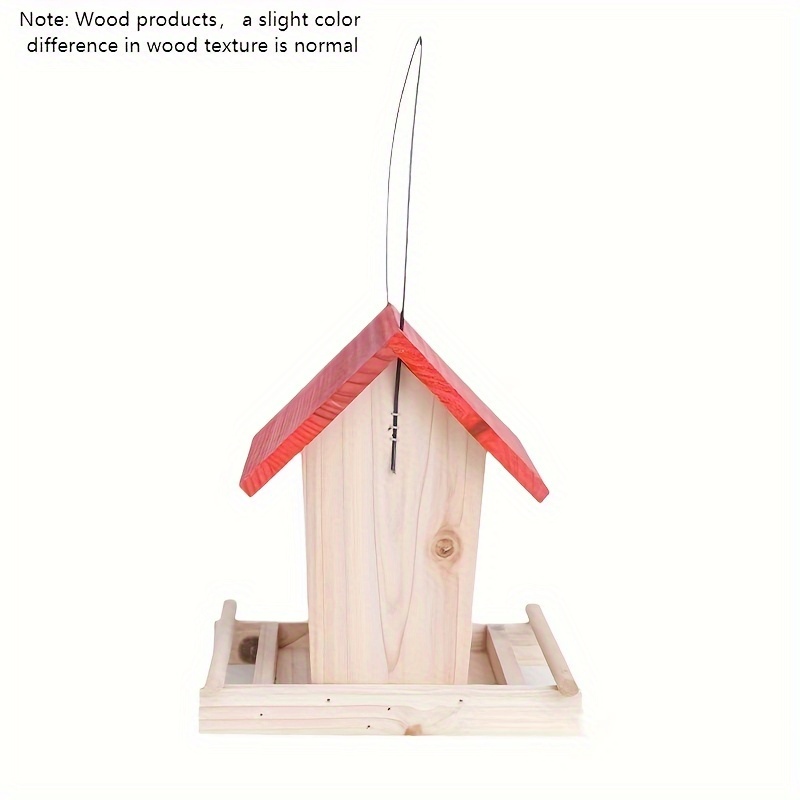 VECPIO Solid Wood Bird Feeder - Rainproof Hanging Hummingbird & Parrot ...