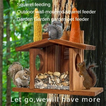 Squirrel Feeder for outdoor Wooden Squirrel Picnic Table Outside with ...