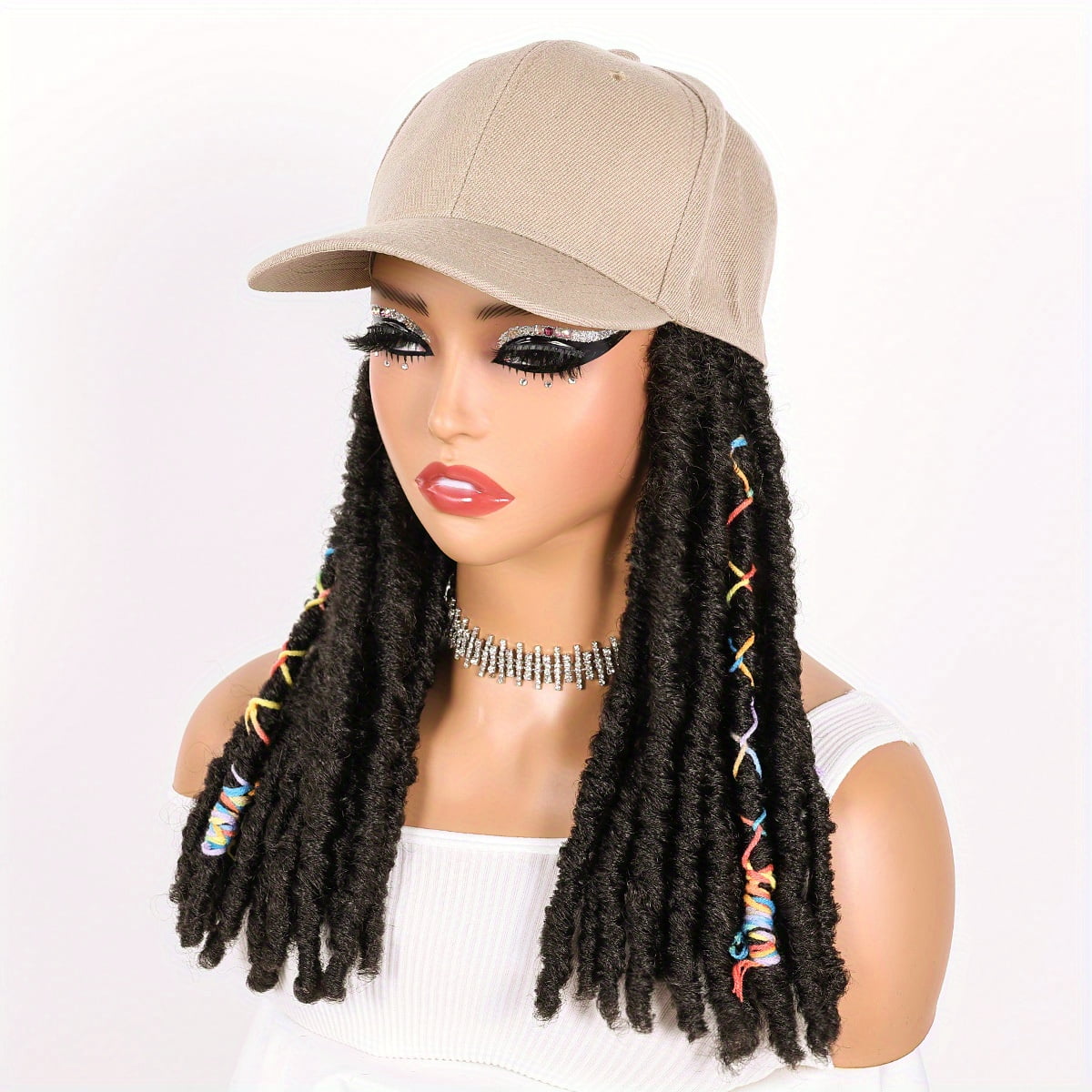 VECPIO Wigs 12 Inch Dreadlock Wigs With Black Baseball Cap Synthetic ...