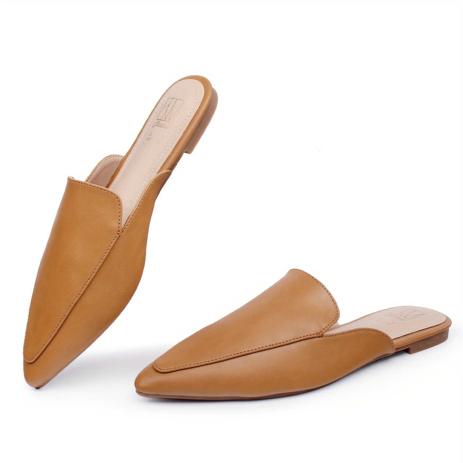 VECPIO Women‘s Comfortable Pointed Toe Mules Backless Slip On Slides ...