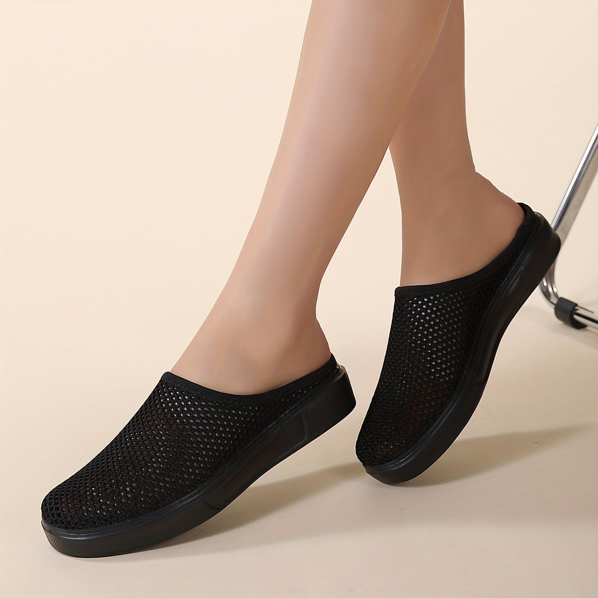 VECPIO Women‘s Lightweight Mesh Mule Sneakers - Breathable Slip-On ...