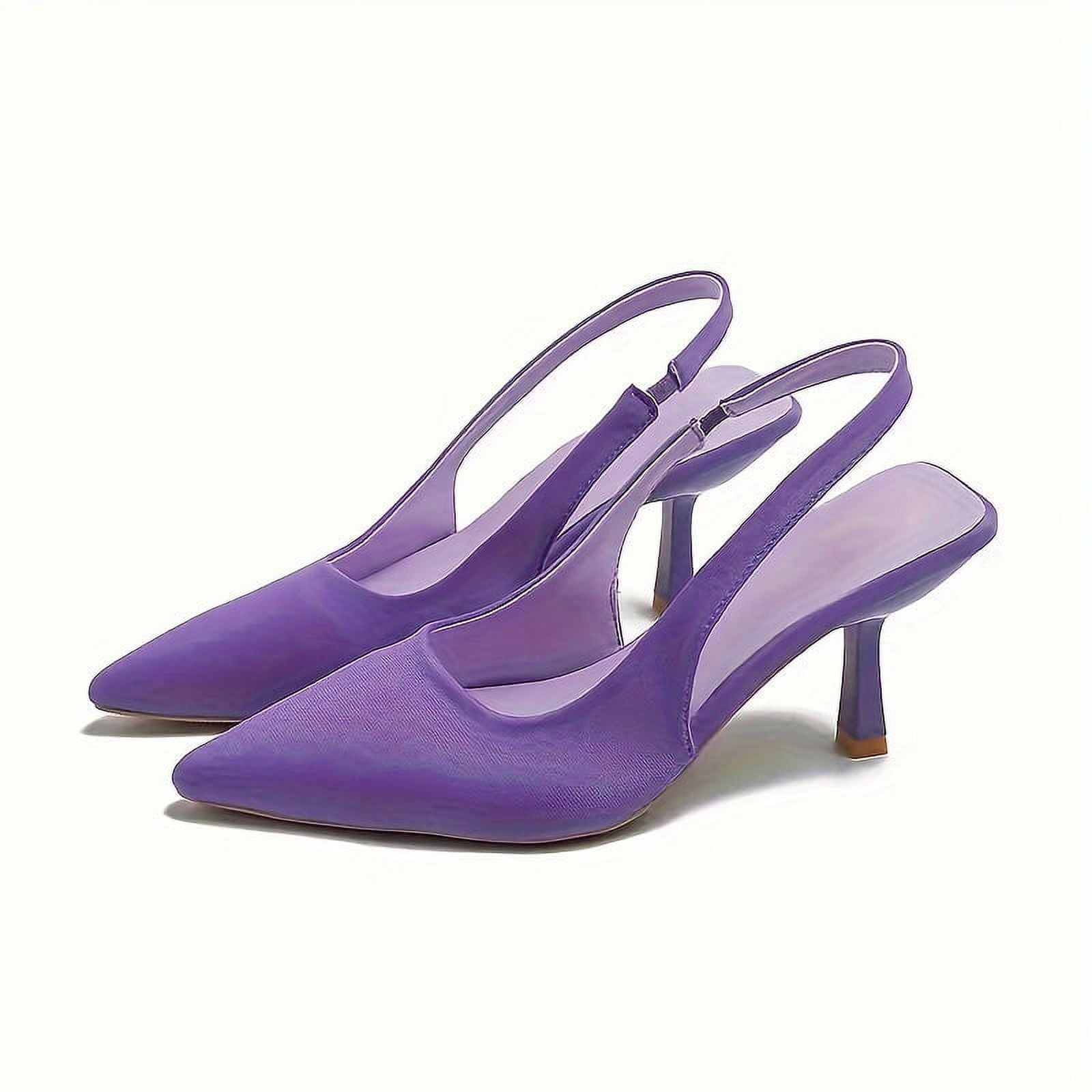 VECPIO Women‘s Slingback High Heels - Pointed Toe Slip On Sandals for ...