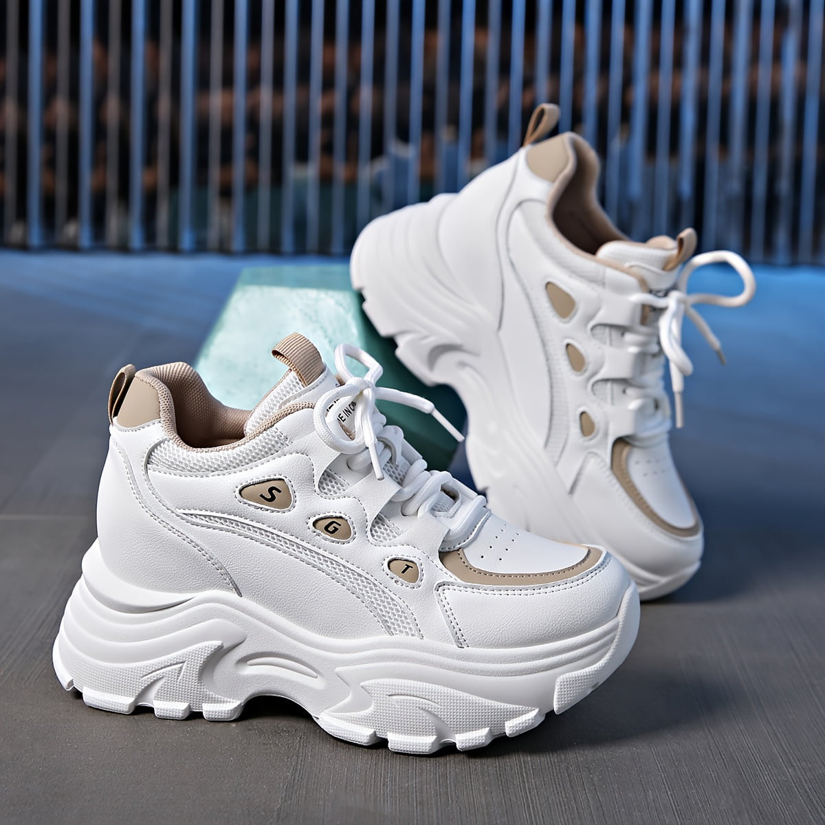 VECPIO Women‘s Sneakers 2024 New Chunky Dad Shoes Height-increasing ...