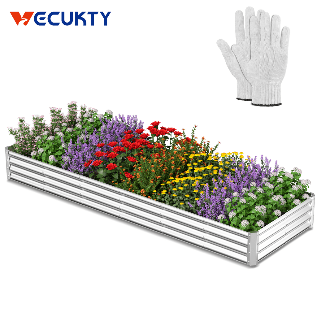 VECUKTY Raised Garden Beds Rectangular Planter, 3x3 ft, 9x3 ft ...