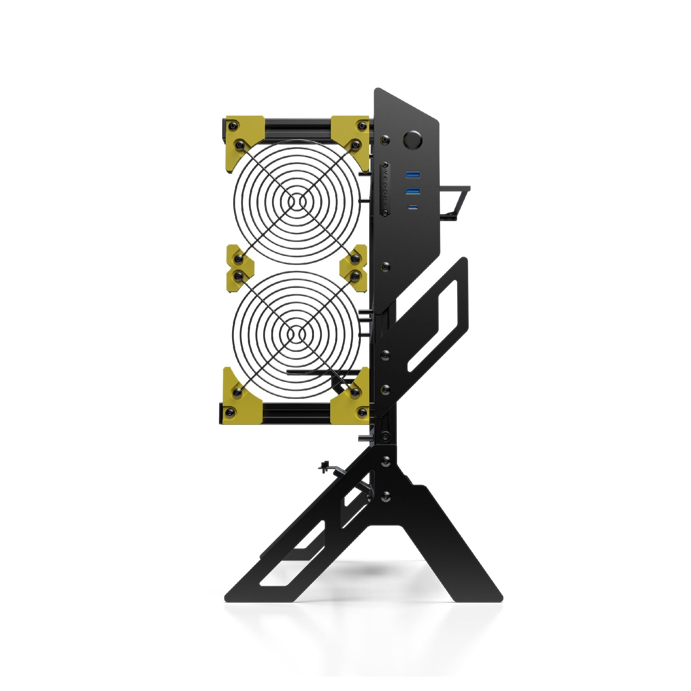 RXFSP Alpha V2.0 Open Air PC Frame Computer Case with Front USB & Type ...