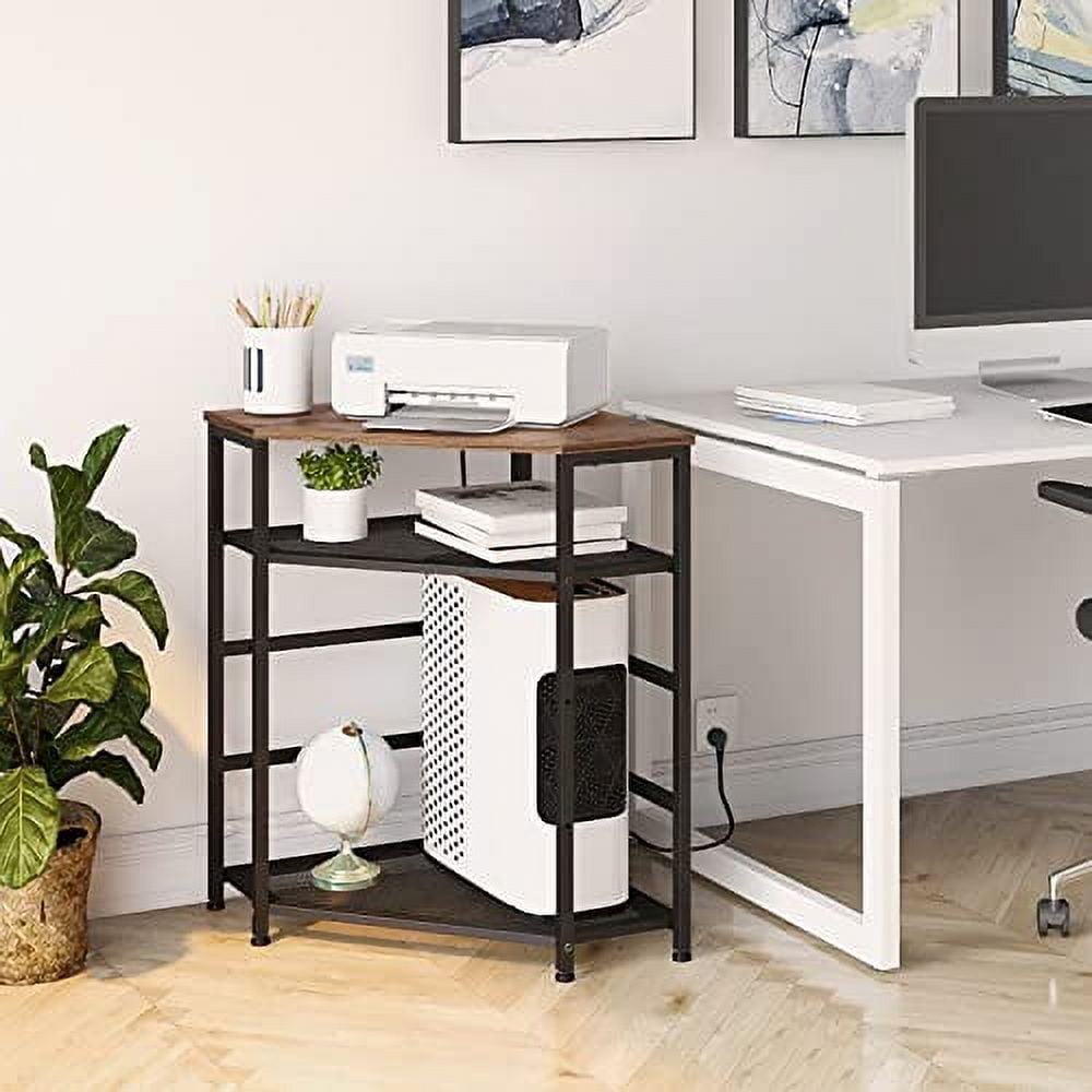 VEDECASA Corner Printer Stand Table with Power Outlet Charging Plugs ...