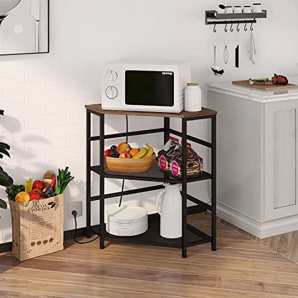 VEDECASA Corner Printer Stand Table with Power Outlet Charging Plugs ...