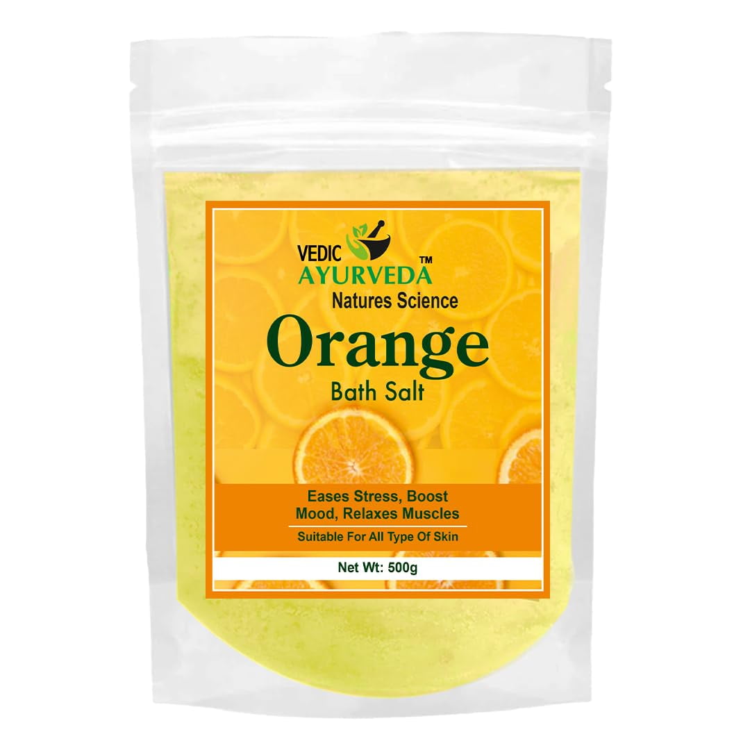 VEDICAYURVEDA Bath Salt 500g ORANGE Activating Blend Aromatherapy Salt ...