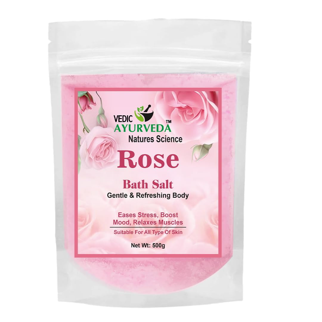 VEDICAYURVEDA Bath Salt 500g Rose Activating Blend Aromatherapy Salt ...