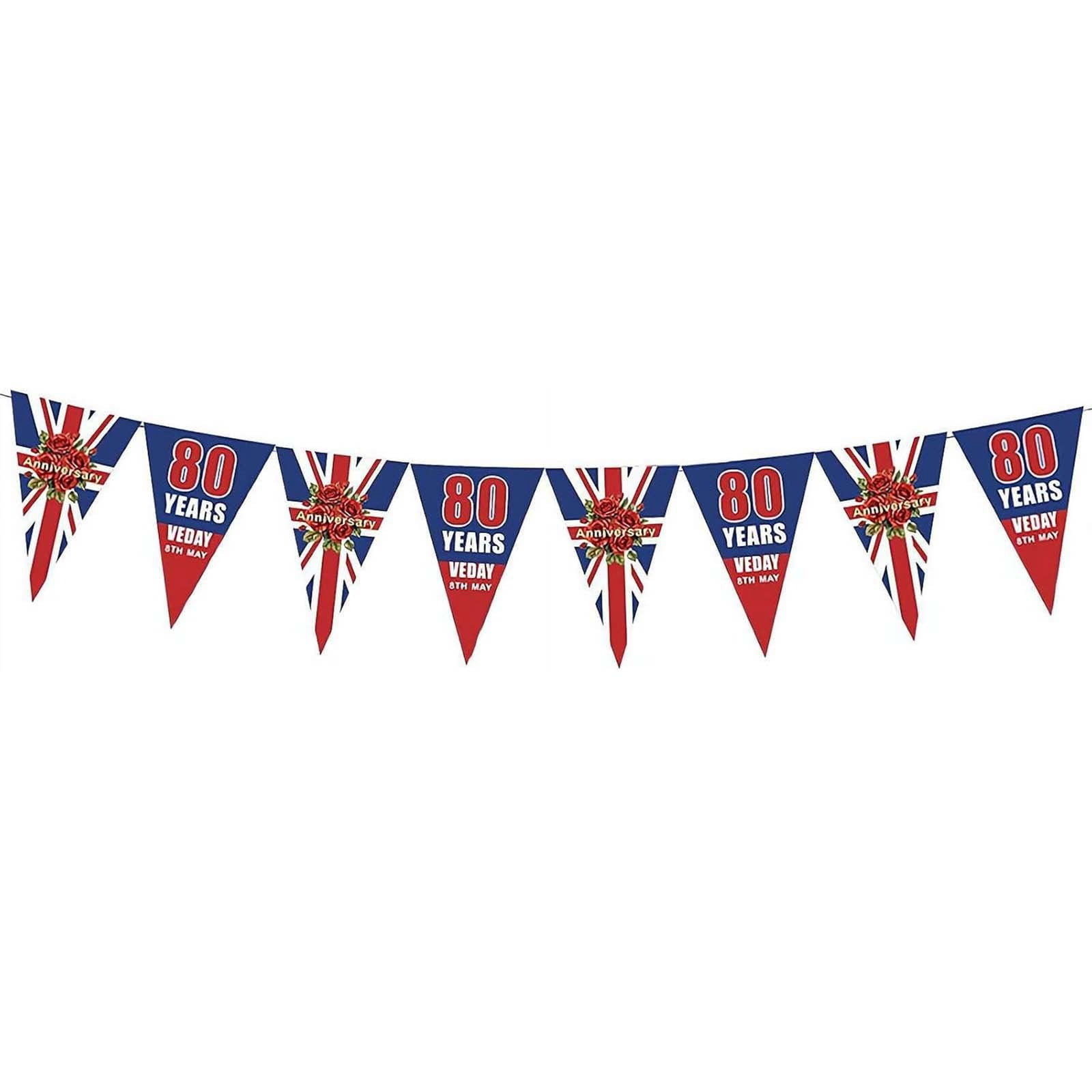 VEDay 80th Anniversary Commemorative Flag Retro Styled European ...
