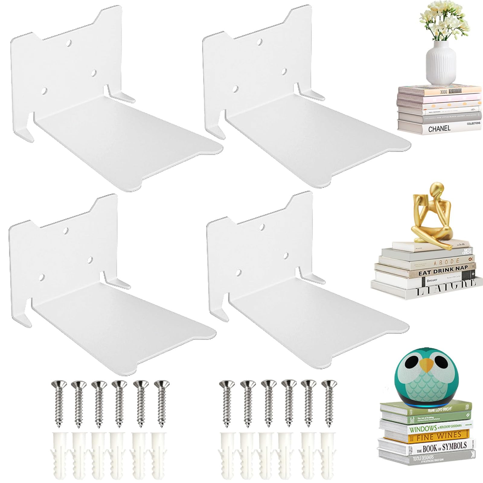 VEEBELL Floating Book Shelves for Wall, Invisible Wall Mounted ...