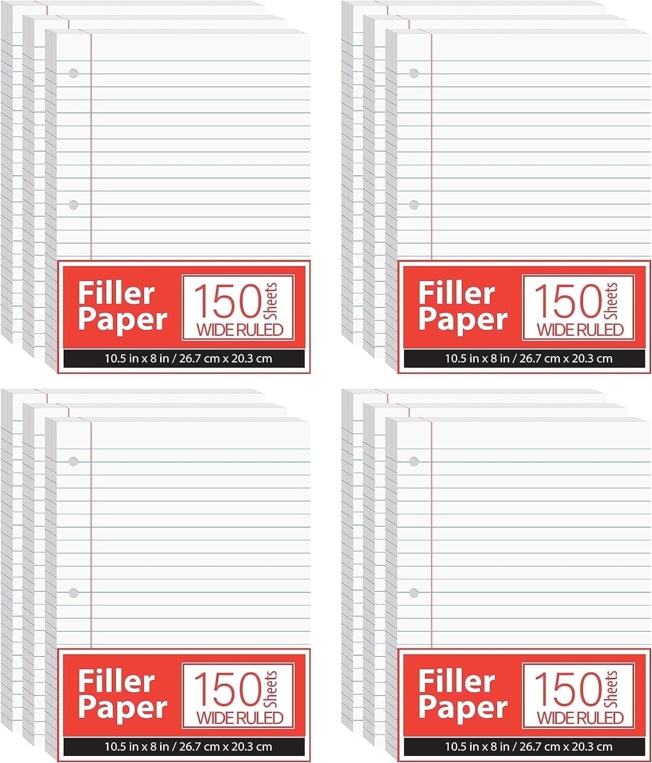 Free Shipping! VEEBOOST 10.5” x 8” Filler Paper 150-Sheet Wide Ruled ...